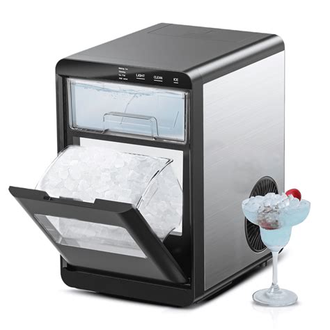Simzlife Nugget Ice Maker Countertop 44lbs 24h Self Cleaning Soft Chewable Pellet Ice Pebble