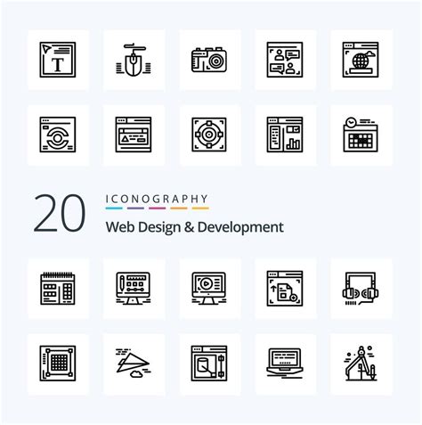 Web Design And Development Line Icon Pack Like Font Font Color Color Fill In Text Design