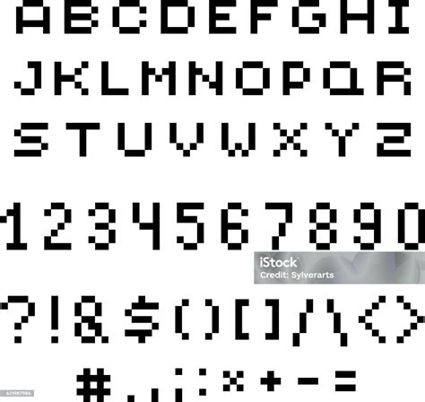 사이버 네틱 3d 번호 문자 및 문장 부호 픽셀 아트 모자이크 처리에 대한 스톡 벡터 아트 및 기타 이미지 모자이크 처리