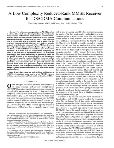 Mmse Receiver For Dscdma Communications Pdf
