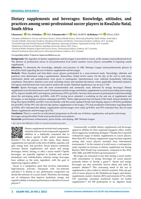 Pdf Dietary Supplements And Beverages Knowledge Attitudes And