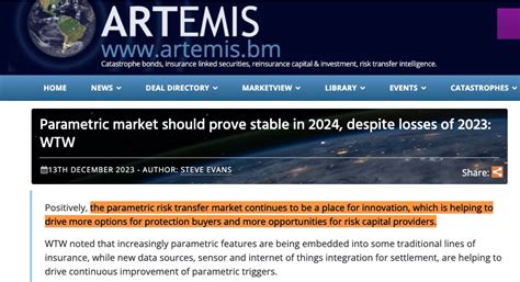 Parametric Risk Transfer A Key Component Of Alternative Risk Transfer Parametrix Posted On