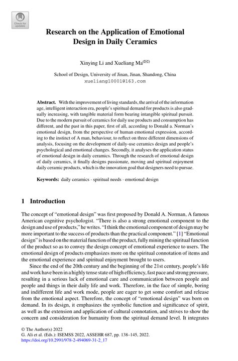 Pdf Research On The Application Of Emotional Design In Daily Ceramics
