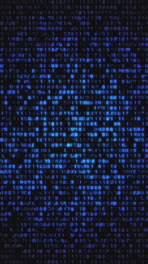 vertical video realistic crt monitor styled blue binary code motion