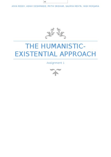 Doc The Humanistic Existential Approach