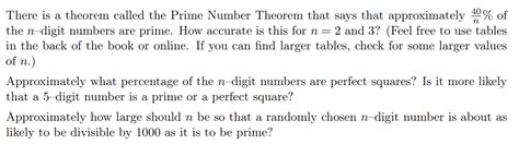 Solved There Is A Theorem Called The Prime Number Theorem