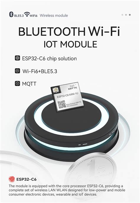 Ebyte Esp32 C6 Mini 1u 24ghz Bluetooth Wifi Iot Soc Module 20dbm 180m Wifi6 Ble53 Esp32 C6
