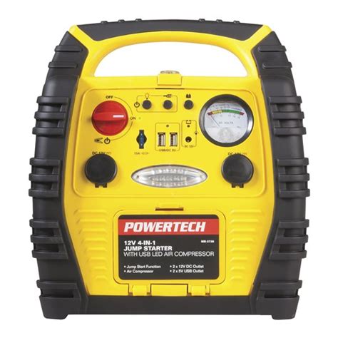 Powertech 17ah Jump Starter With Air Comp Usb Led Light 12v Charging