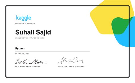 Suhail Sajid Completed The Python Course On Kaggle