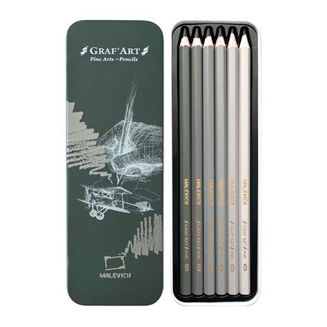Набор карандашей графитных матовых Малевичъ Grafart 6 шт МЛ 197303 купить в Москве по цене