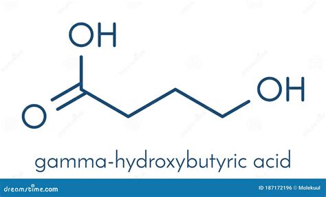 Gamma Hydroxybutyric Acid Ghb Oxybate Liquid Ecstasy Molecule Skeletal Formula Stock Vector