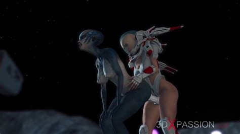 Alien Sex Spacewoman In Spacesuit Plays With Alien On The Exoplanet