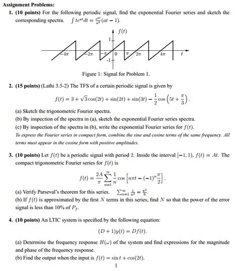 Solved For The Following Periodic Signal Find The
