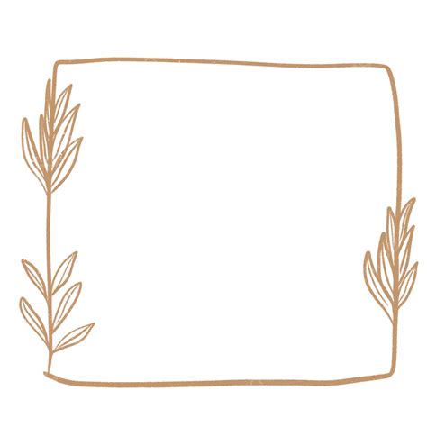 Brown Frame Quote With Leaves Lineart Leaves Drawing Ear Drawing