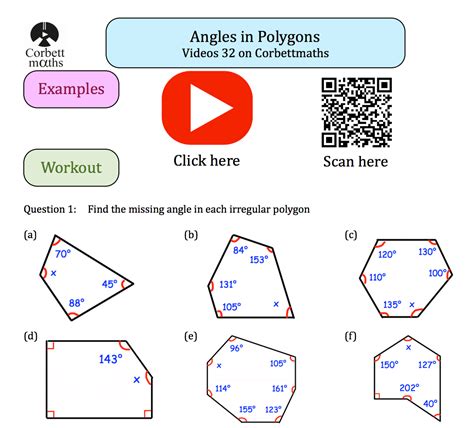 Angles In Polygons Textbook Exercise Corbettmaths Worksheets Library