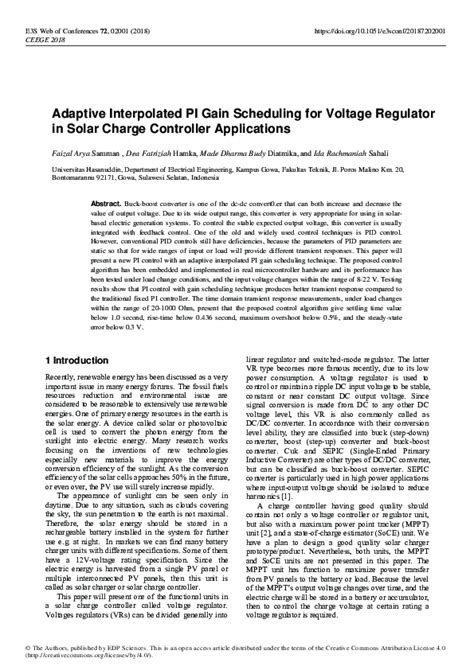Pdf Adaptive Interpolated Pi Gain Scheduling For Voltage Regulator In