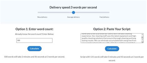 Video Script Time Calculator Voice Over Script Timer Bma