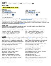 CS277 Technical And Professional Communications In CS Spring Course Hero