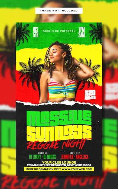 Premium Psd Massive Sundays Reggae Night Instagram Story Template