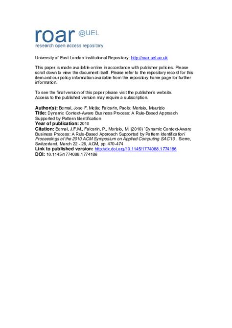 Pdf Dynamic Context Aware Business Process
