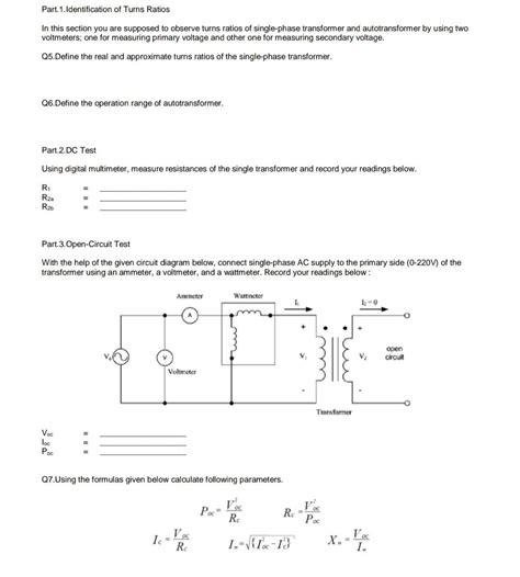 Solved Part1 Identification Of Turns Ratios In This