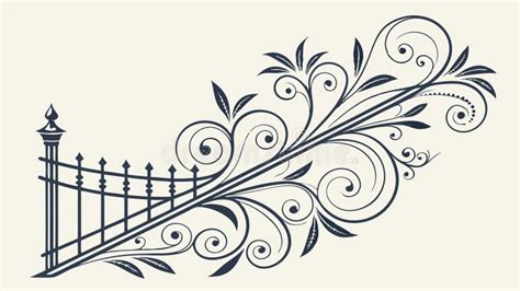 Decorative Corner Element With Floral Scroll And Geometric Accents Vector Design Generative Ai