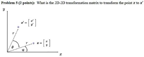 solved problem 5 2 points what is the 2d 2d transformation matrix to transform the point x