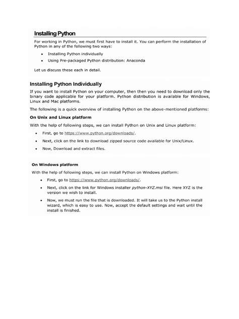 Python Installation Pdf