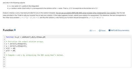 solved huen s method for numerically integrating ode s my