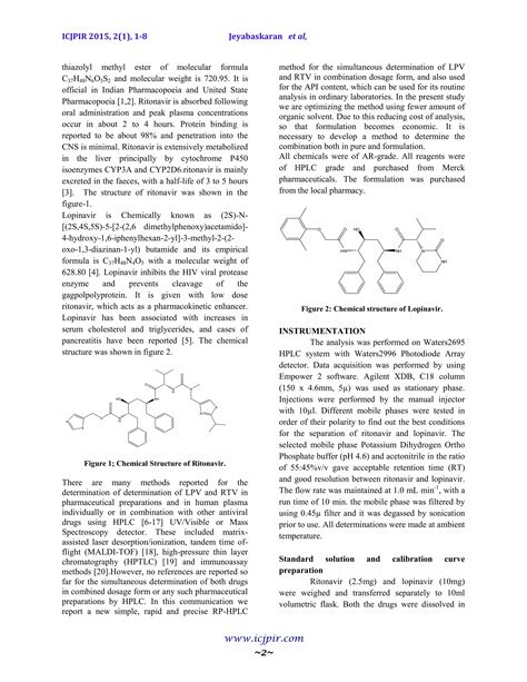 A Newly Validated Hplc Method Development For Simultaneous Estimation Of Ritonavir And Lopinavir