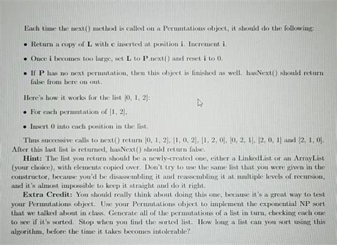solved 2 permutations 30 points implement a class that