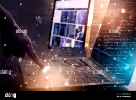 Front End Web Developer Entering Programming Code Language For Website