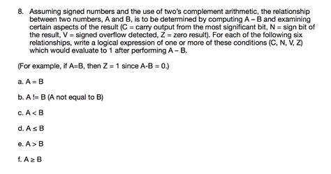 Solved 8 Assuming Signed Numbers And The Use Of Twos