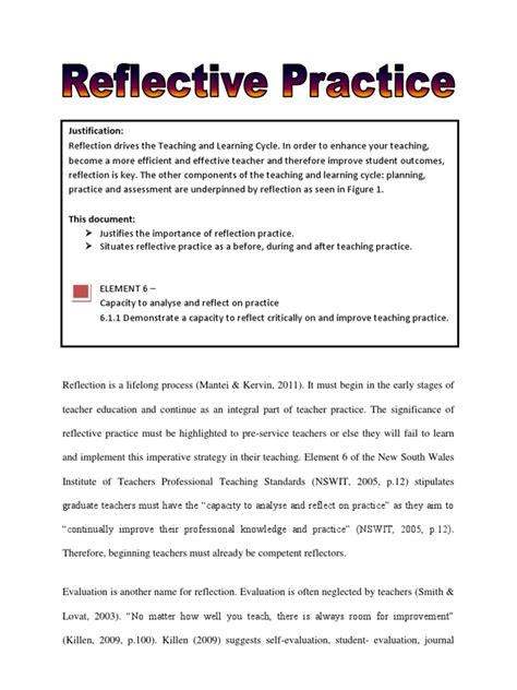 Reflective Practice Reflective Practice Evaluation