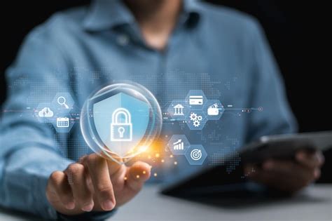 Premium Photo Cybersecurity And Privacy Concepts To Protect Data Businessman With Internet
