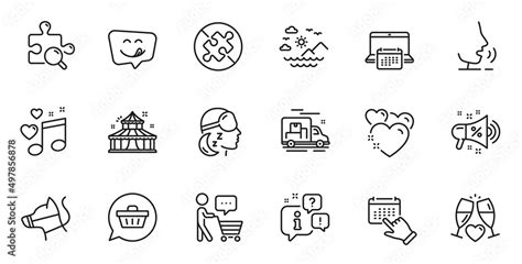 Outline Set Of Sale Megaphone Insomnia And Circus Line Icons For Web Application Talk