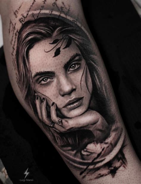 Awesome Girl Portrait Tattoo Inkstylemag Awesome Girl Portrait Tattoo Inkstylemag