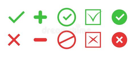 Correct And Incorrect Icons True And False Signs Vector Stock Vector