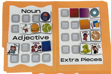 Printable File Folder Sorting Games Sort Nouns Adjectives Verbs Parts