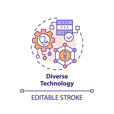2d Editable Multicolor Icon Diverse Technology Concept Isolated Vector Health Interoperability