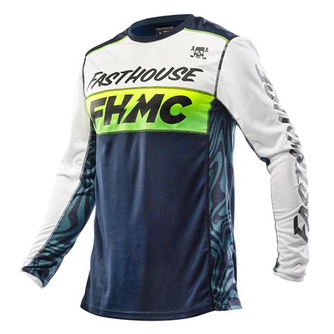 Fasthouse Grindhouse Nova Jersey White Navy Cambria Bike