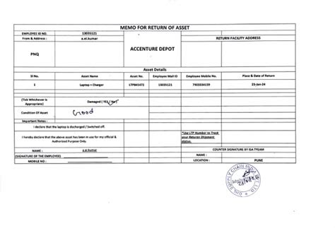 Ltp845472 Return Slip Pdf