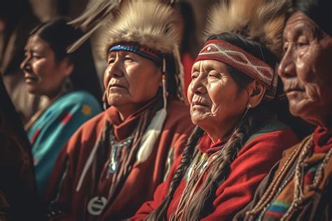 전통 의상을 입은 아메리카 원주민 프리미엄 사진