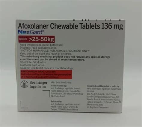 Nexgard Afoxolaner Chewable Tablets For Personal Boehringer Ingelheim At Rs 2500 In Nagpur