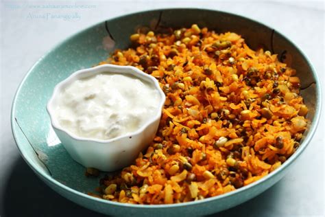 Poha With Moong Sprouts High Protein Breakfast ãhãram