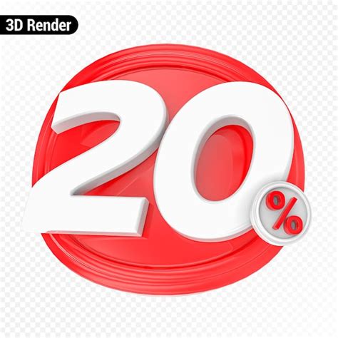 Premium Psd Percentage Red Number