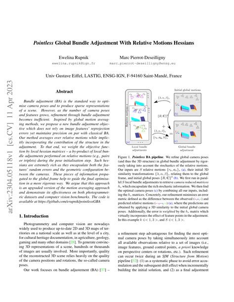 Pdf Pointless Global Bundle Adjustment With Relative Motions Hessians