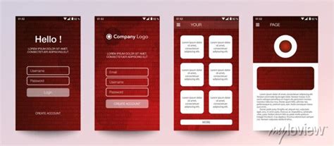 Design Of Mobile App Ui Ux Gui Set Of User Registration Screens Posters For The Wall