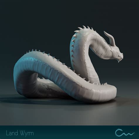 3d Printable Land Wyrm By The Cape Wyrm