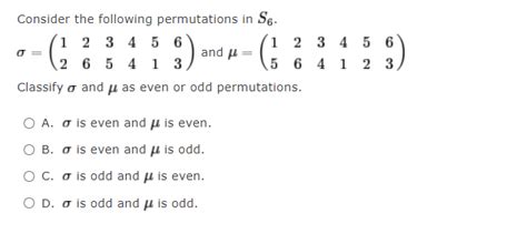 Solved Consider The Following Permutations In Se Chegg